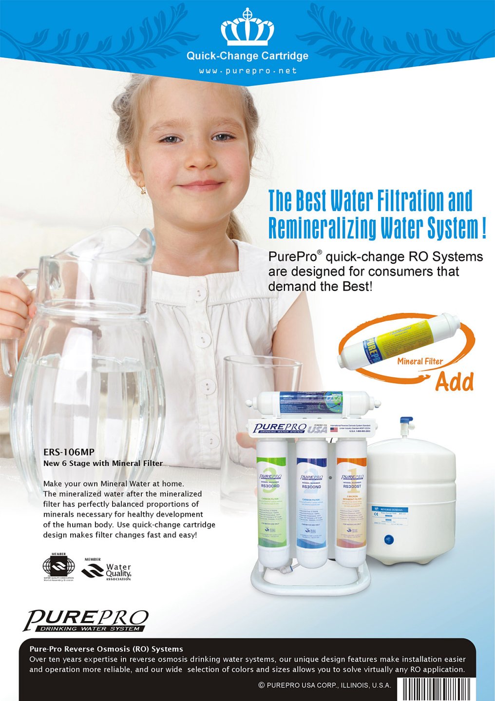 PurePro® USA ERS-106M Quick-Change Reverse Osmosis Water Filter Systems