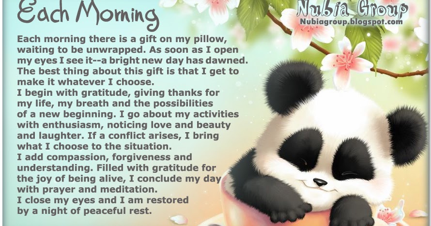 * Nubia_group Inspiration *: Each Morning