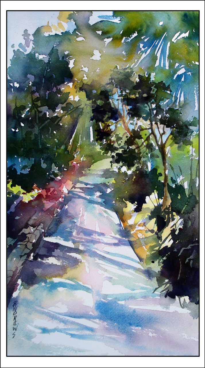 Watercolor Artists International: Spanish Garden Pathway..Watercolor ...