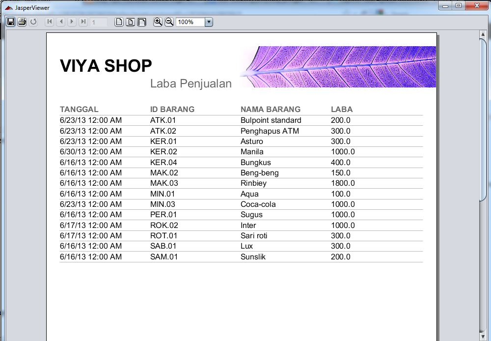 Membuat Report Stock Barang | SoftManiak
