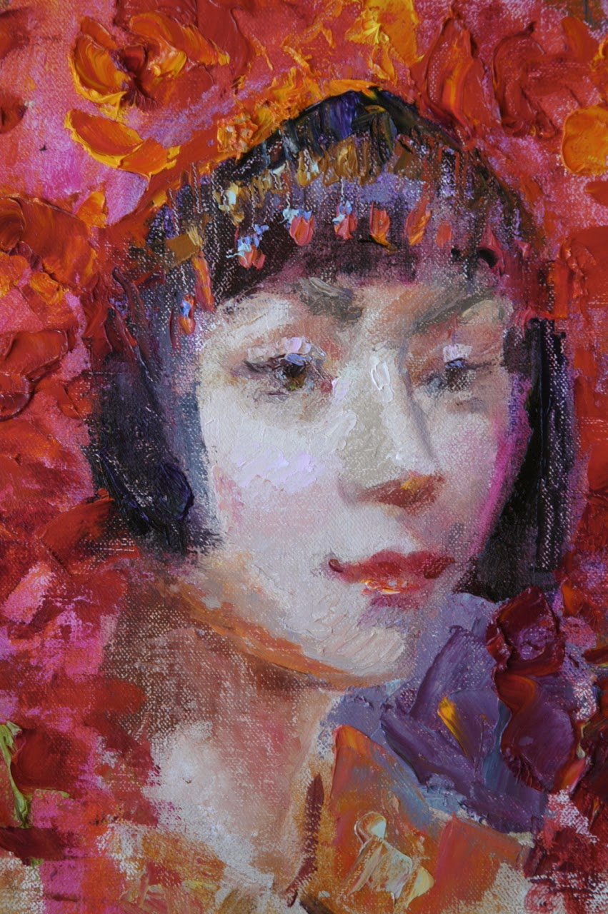 PORTRAIT PAINTING GOLD BY JOHANNA SPINKS: Palette Knife Portrait From Life