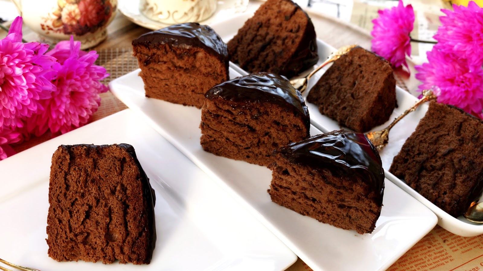 Josephine's Recipes : Chocolate Sponge Cake Recipe With Dark Chocolate ...