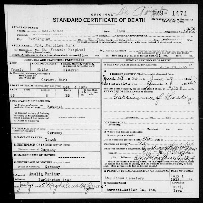 Matt's Genealogy Blog: Family Search - Iowa Death Certificates