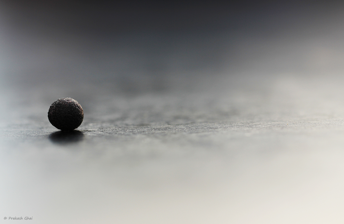 Minimalist Photography - by Prakash Ghai: Black Ball Reflection