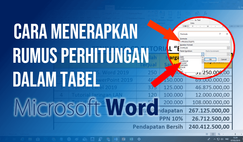 Cara Menerapkan Rumus Perhitungan dalam Microsoft Word - PAKAR TUTORIAL