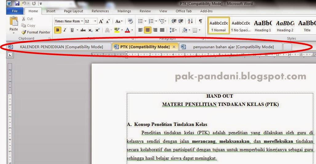 Cara Membuat Multi Tabs di Microsoft Office