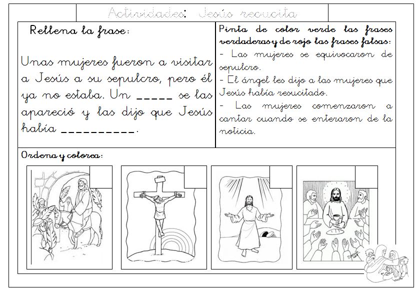 Actividades: Domingo de Resurrección.