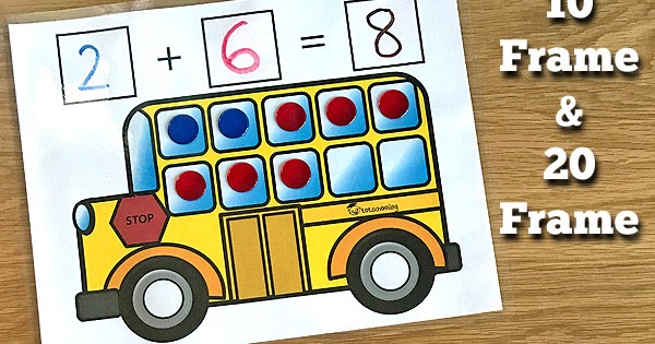 School Bus Addition Mats + Zap Zap Kindergarten Math Review ...