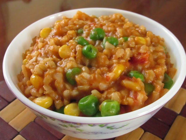 Thai Tomato Rice with Peas and Corn
