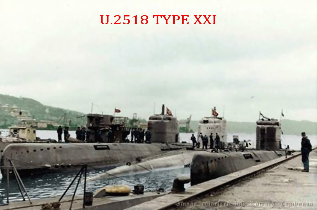 S 613 ex U2518 Roland MORILLOT: Photos coloriées sous-marins type XXI
