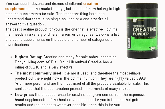 The best creatine supplement.The Bodybuilder