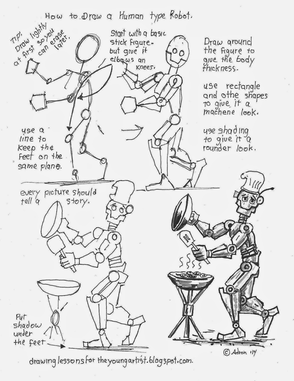 How to Draw Worksheets for The Young Artist: How To Draw A Friendly ...