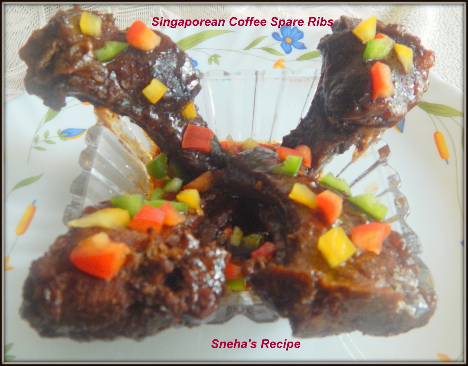 Singaporean Coffee Spare Ribs # FoodieExtravaganza - Sneha's Recipe