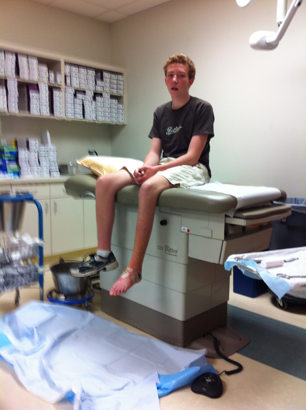 Family Happenings: Connor's Leg Exposed