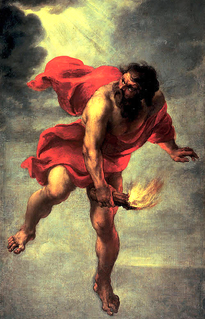 Clipart Design Stock: Prometheus Carrying Fire