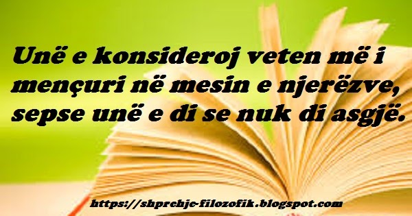 Thënie për mençurinë - SHPREHJE FILOZOFIKE