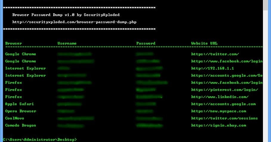 [Browser Password Dump v2.0] Command-line Tool to Recover Login ...