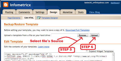 How To Upload XML Templates To Blogger ~ Infoloaded
