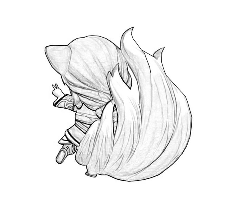 League Legends Ahri Sketch Coloring Page