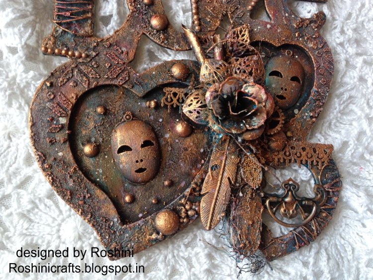 Altered LOVE wooden photo frame in Antique style - Roshini Crafts