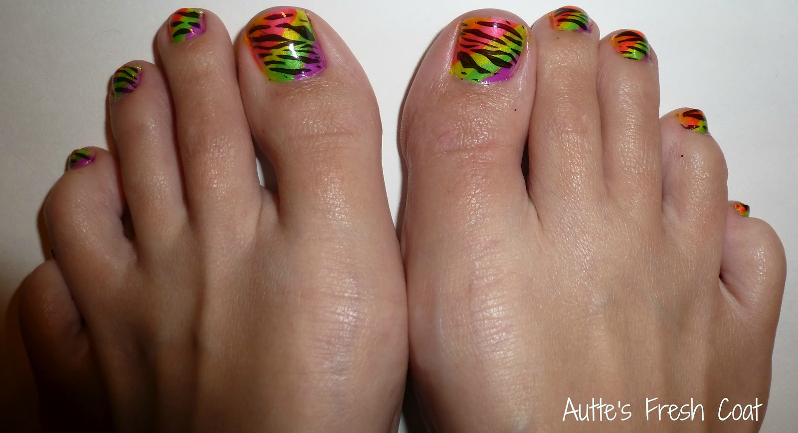 Autte's Fresh Coat!: Funky Rainbow Zebra Toes