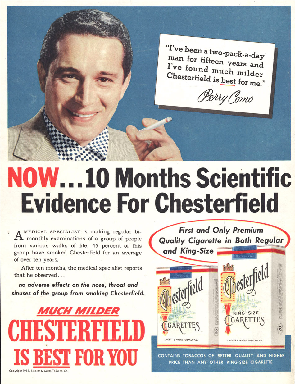 English 301: Pseudoscience tobacco advertising from the bad old days
