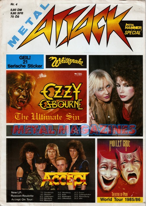METAL MAGAZINES: ACCEPT magazine covers