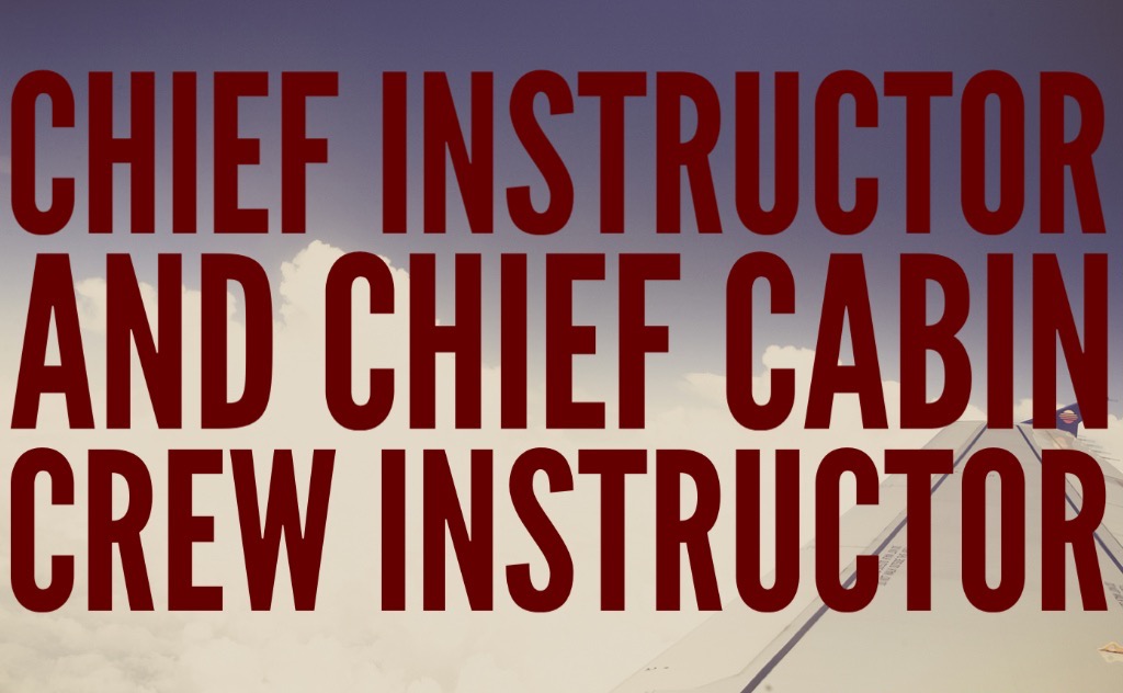 CHIEF INSTRUCTOR AND CHIEF CABIN CREW INSTRUCTOR - Aviation Lessons