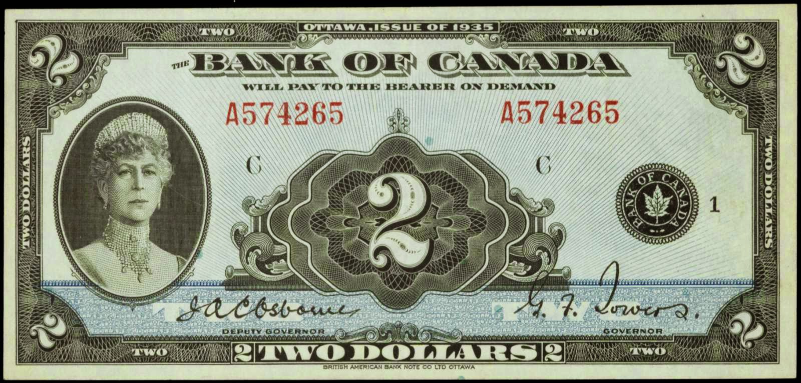 Bank of Canada 2 Dollars note 1935|World Banknotes & Coins Pictures ...