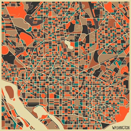 Dexedrina: Jazzberry Blue (abstract city maps)