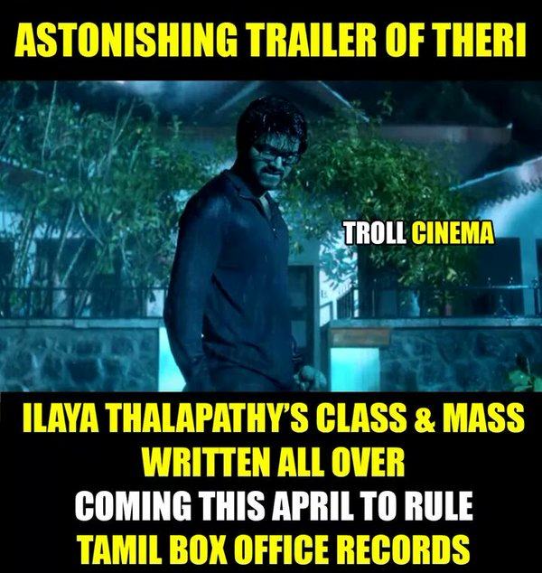 Theri Vijay Trailer Meme, Troll, Celebration And Fans Made Gallery ...