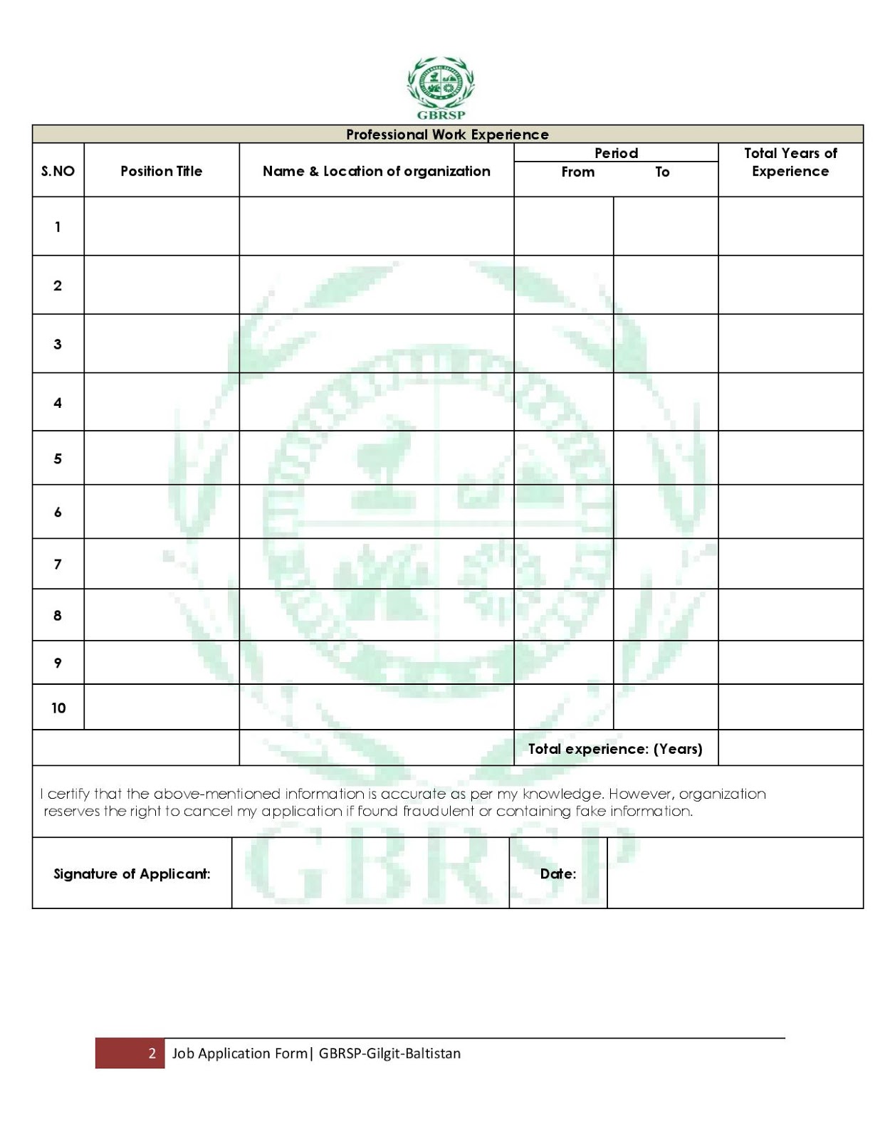 Gilgit-Baltistan Rural Support Programe (GBRSP) invites Application ...