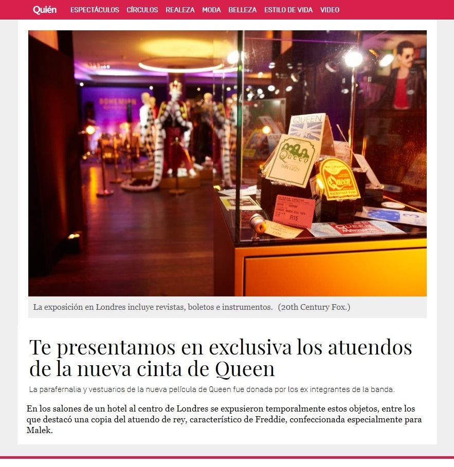 Queen en México: EXPOSICIÓN DEL VESTUARIO DE "BOHEMIAN RHAPSODY" Y ...