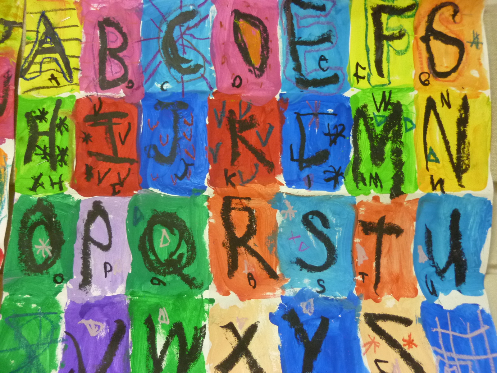 Mrs. Werner's Art Room: Kinder Alphabet Paintings