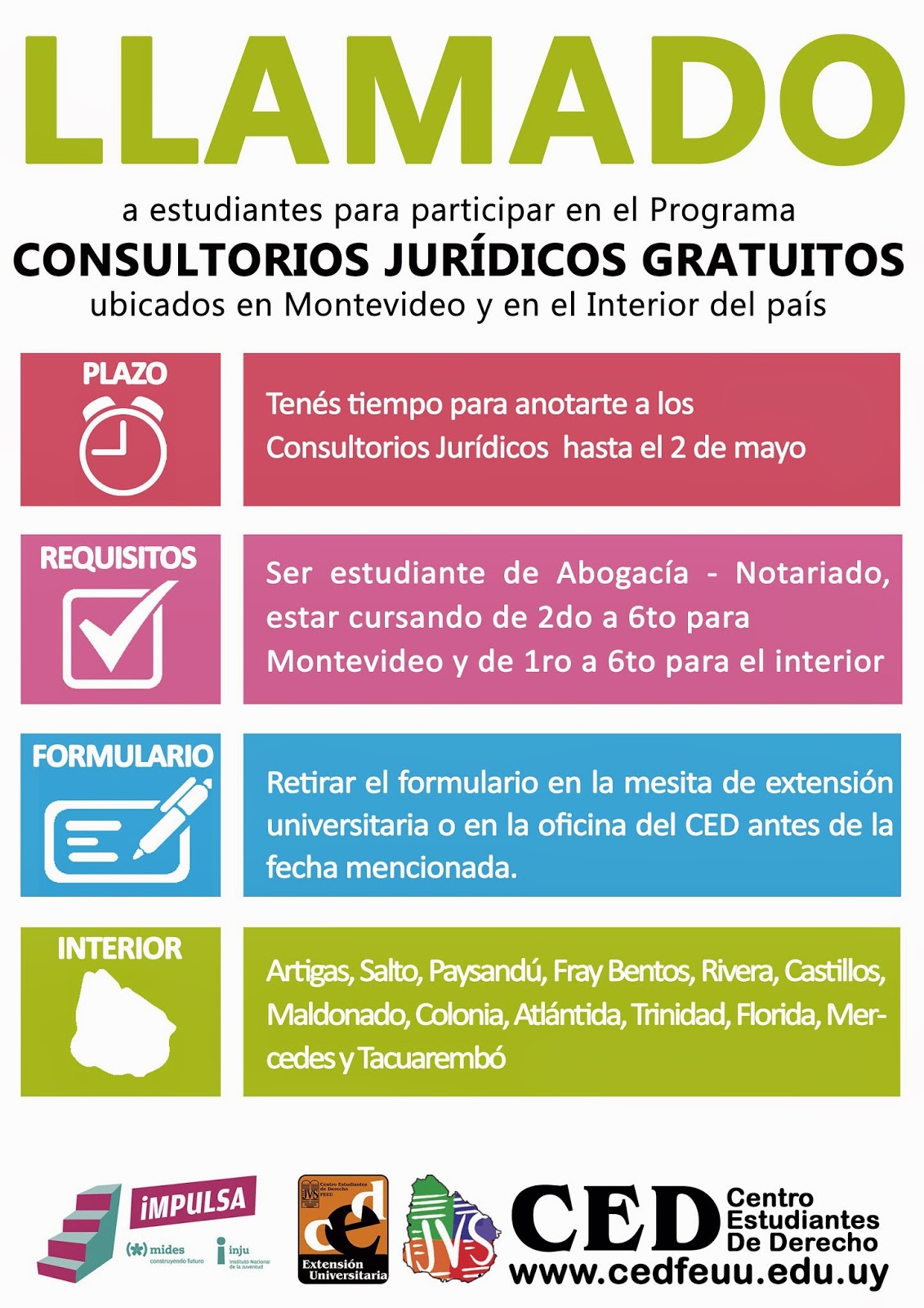 Secretaría de Extensión Universitaria CED-ASCEEP-FEUU: Llamado a ...