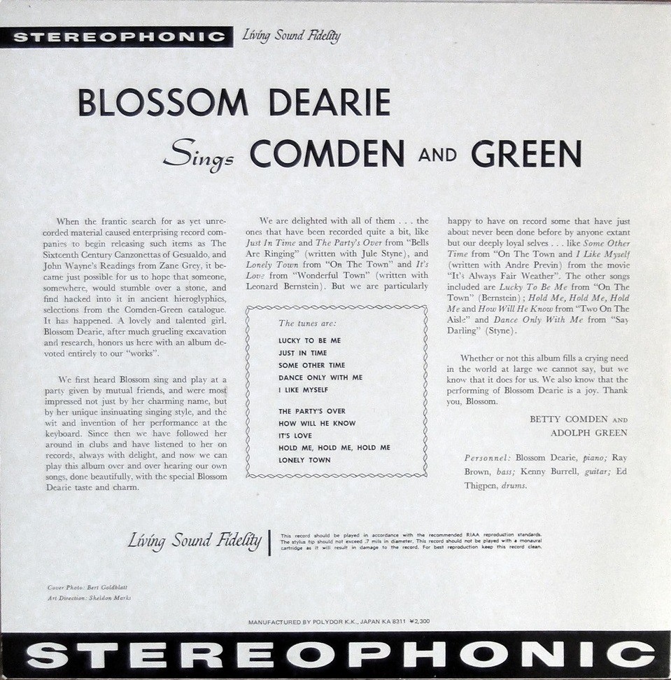 egroj world: Blossom Dearie • Sings Comden And Green