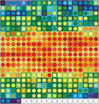 twiddletails: Temperature Quilt - 24 colors vs. 12 colors