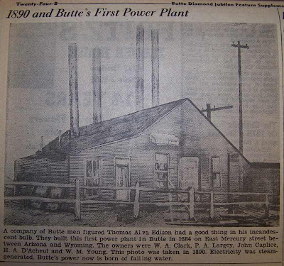 Butte History and "Lost Butte": Butte's first electric plant