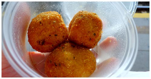 While I do prefer the arancini with ground beef and tomato sauce, these ...