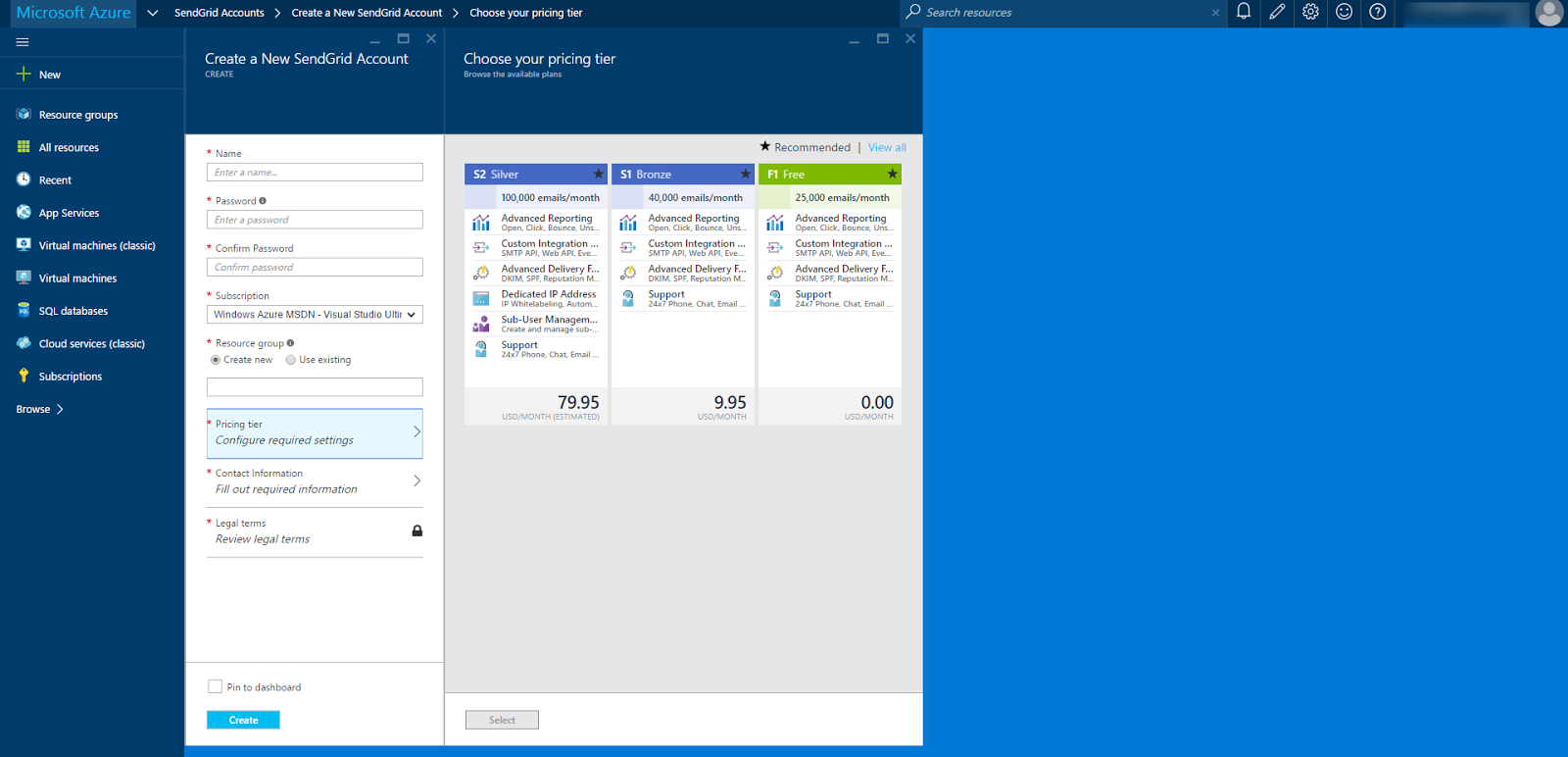 Living and breathing the world of Microsoft: Setting up SendGrid for Windows Azure