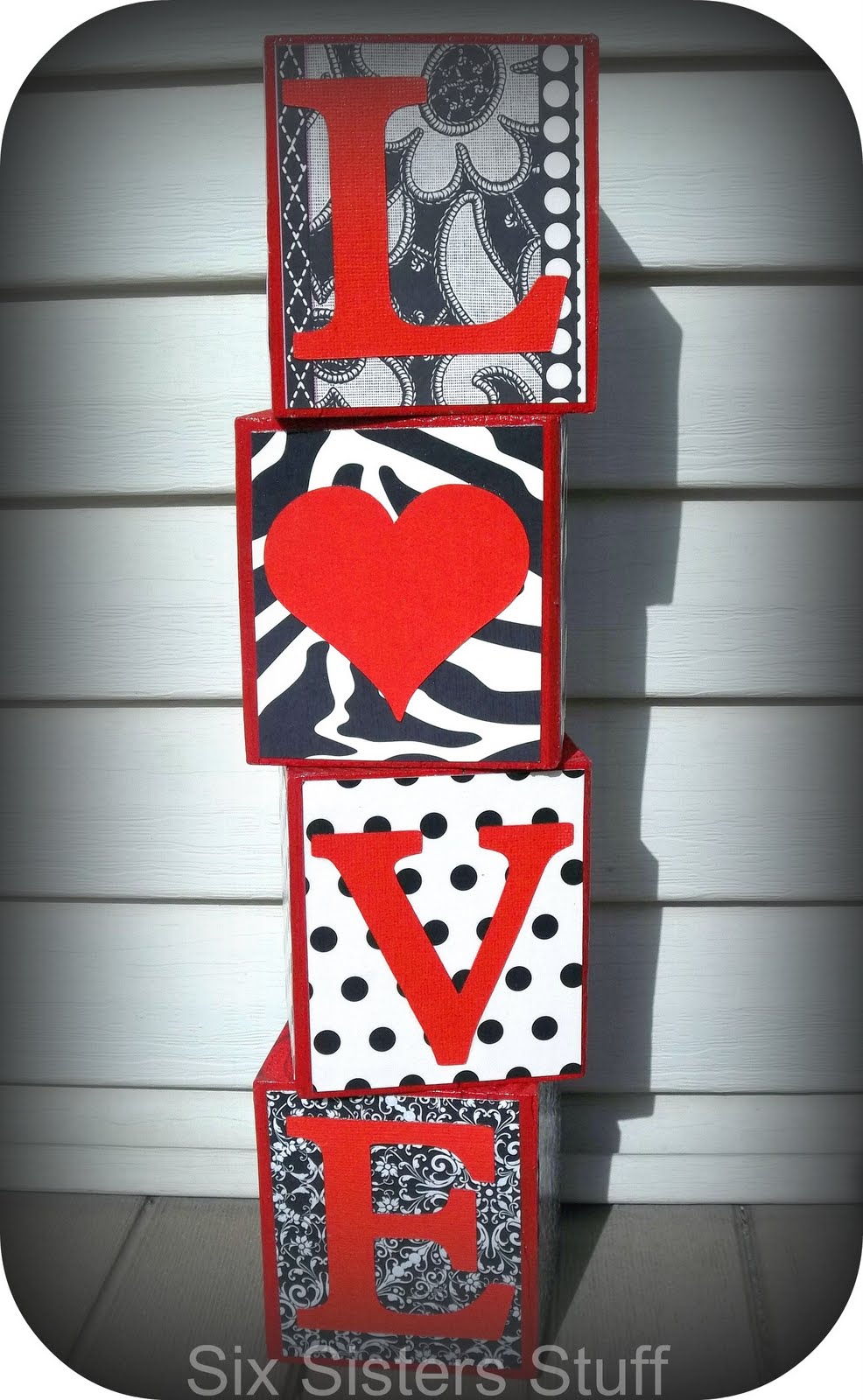 Easy Valentines Love Blocks Tutorial | Six Sisters' Stuff