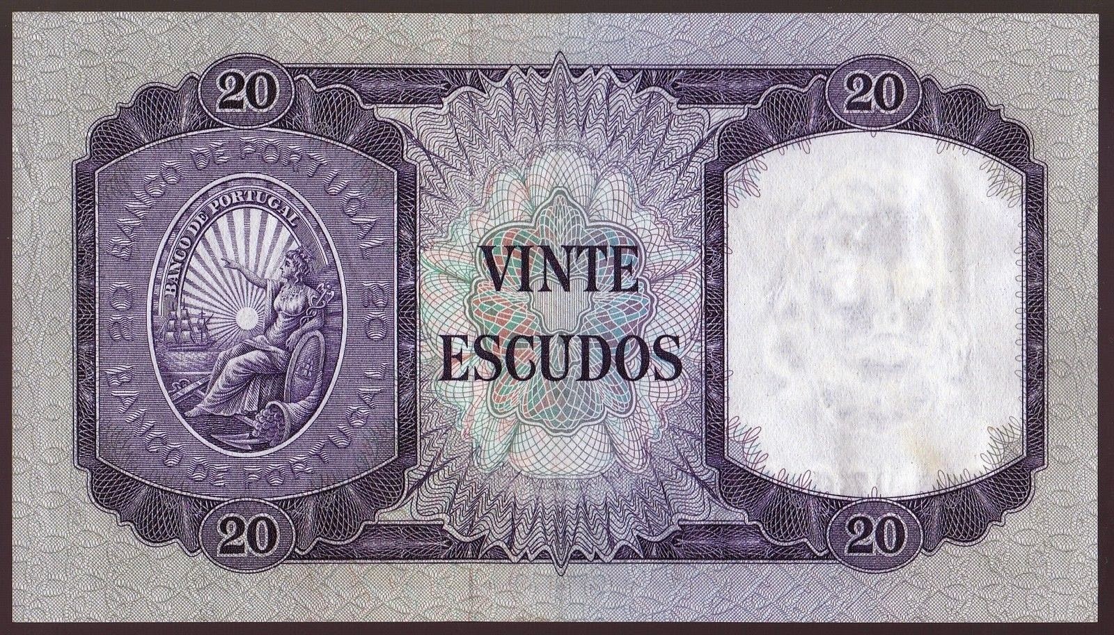 Portugal 20 Escudos banknote 1960 Dom Antonio Luiz de Menezes|World ...