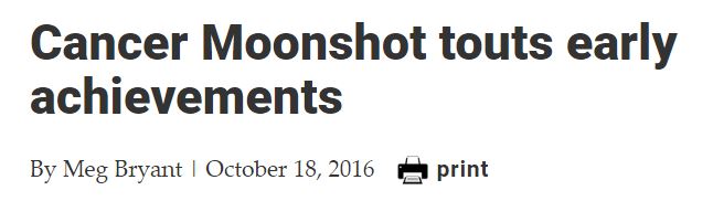 Discoveries in Health Policy: Brief Blog: Cancer Moonshot Program ...