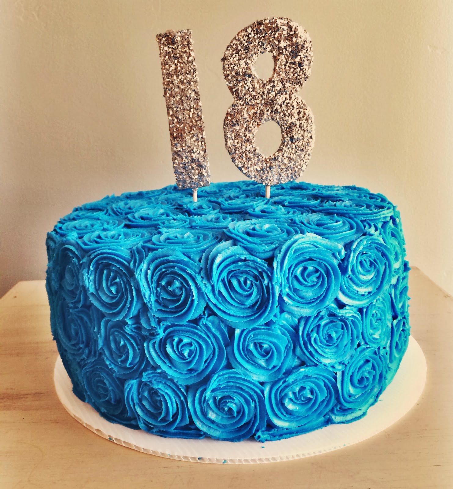 Two Sweets: Bright Blue Rose Cake