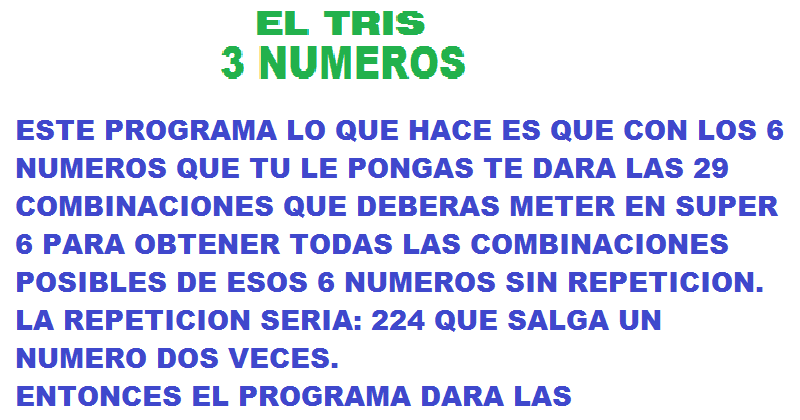 programa para ganar el tris: programa para el tris con super 6