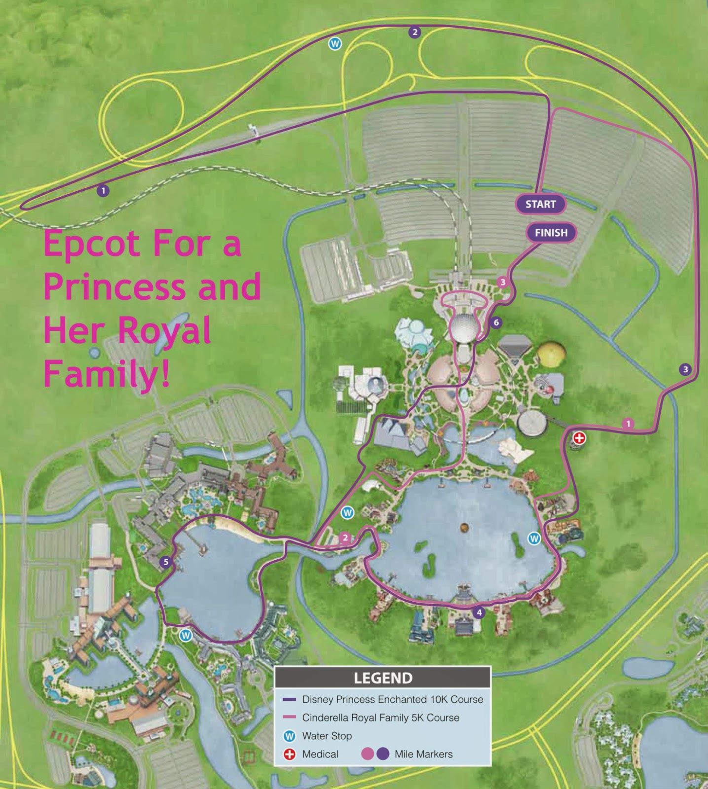 Enchanted Routes through Epcot: 10K and 5K Course Maps Kessel RunnerThe ...