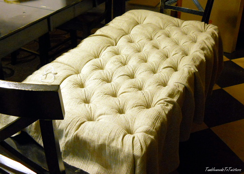 Tumbleweeds to Twisters: Diamond Tufted Ottoman, Take One.