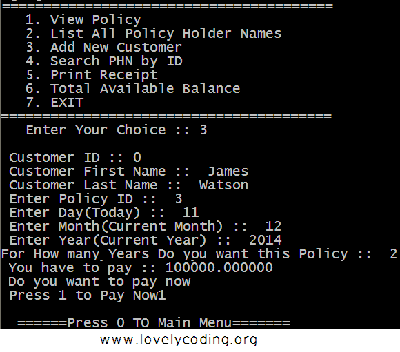 Health Insurance Management System In C C Java Console Version