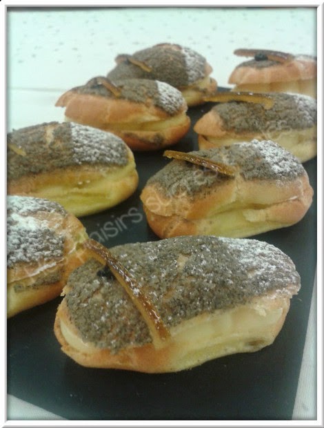 Mes plaisirs sucrés & salés: Mini-éclairs au yuzu et praliné de sésame noir
