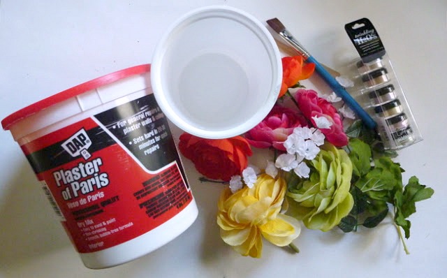 Painted Plaster Dipped Flower Tutorial